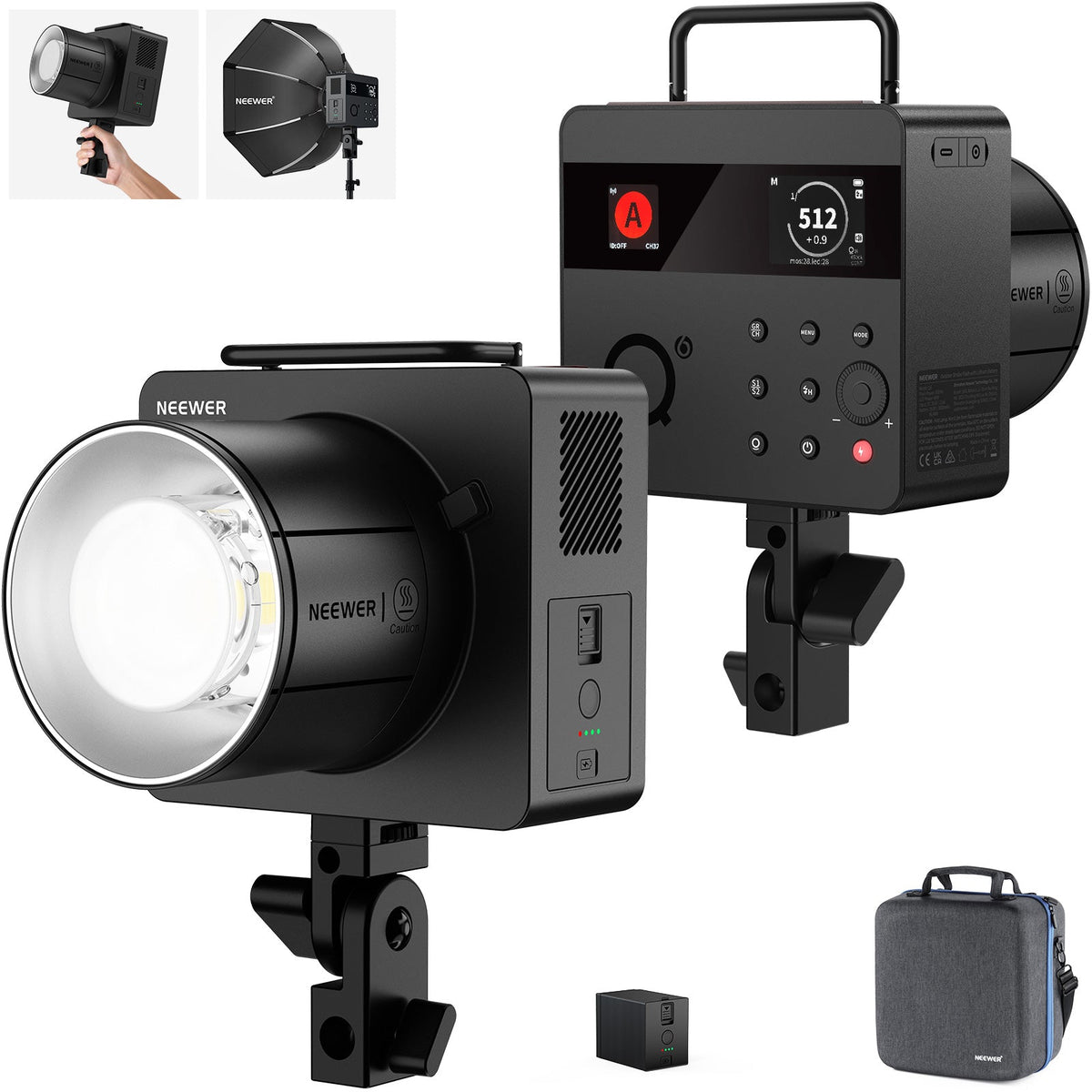 NEEWER Q6 600Ws 2.4G TTL HSS Outdoor Studio Flash Monolight