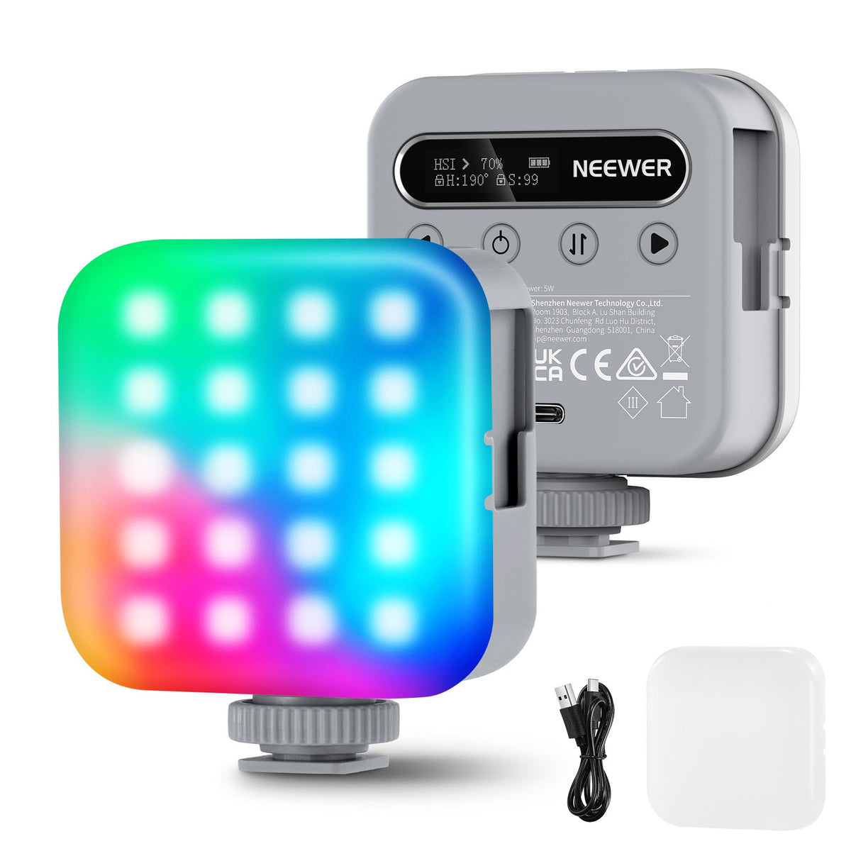 NEEWER BL60C 360° Full Color Magnetic RGB Video Light - NEEWER