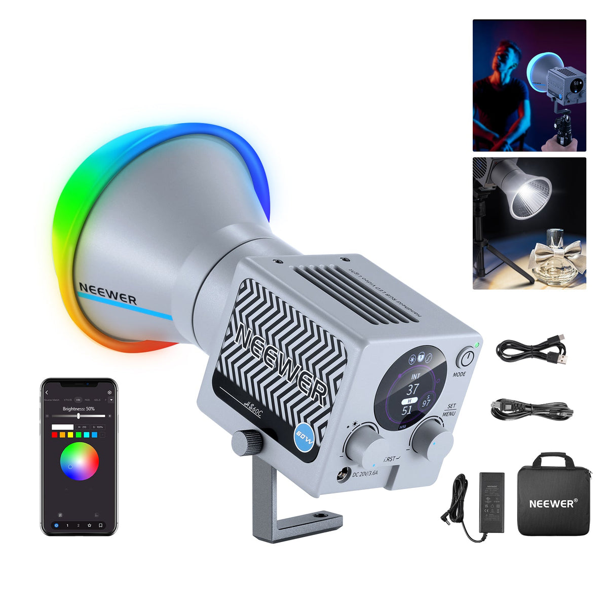 NEEWER HS60C 60W Portable RGB LED Video Light - NEEWER – NEEWER.UK