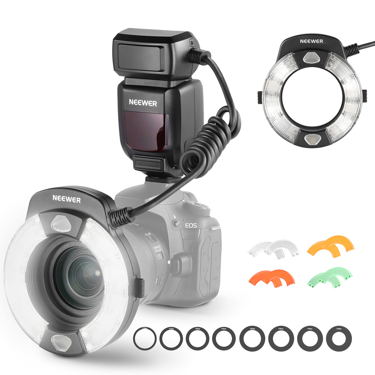 NEEWER 76Ws TTL Marco Ring Flash with Gels & Adapter Rings – NEEWER.UK