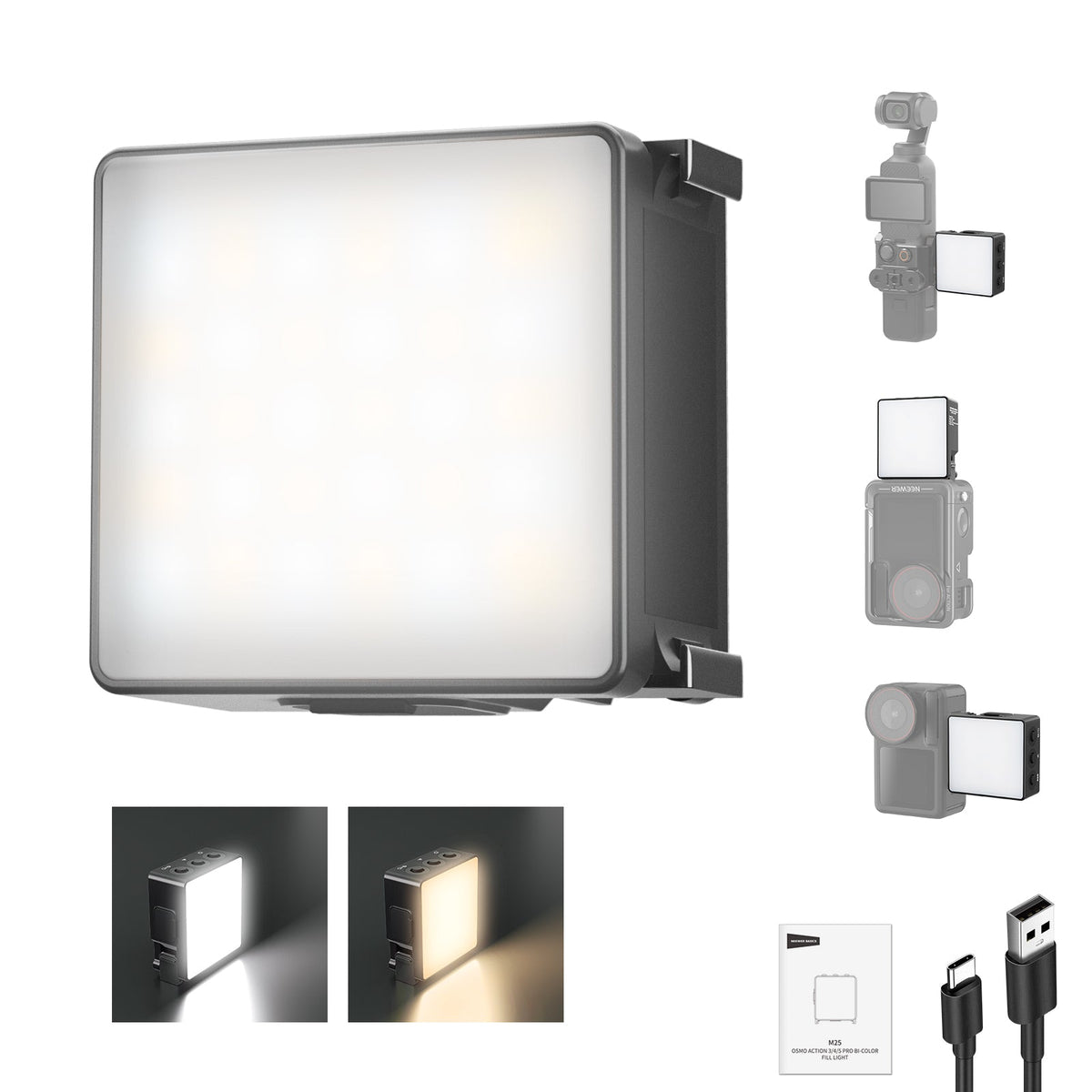 NEEWER M25/M26 Magnetic LED Light For OSMO ACTION 3/4/5 PRO – NEEWER.UK