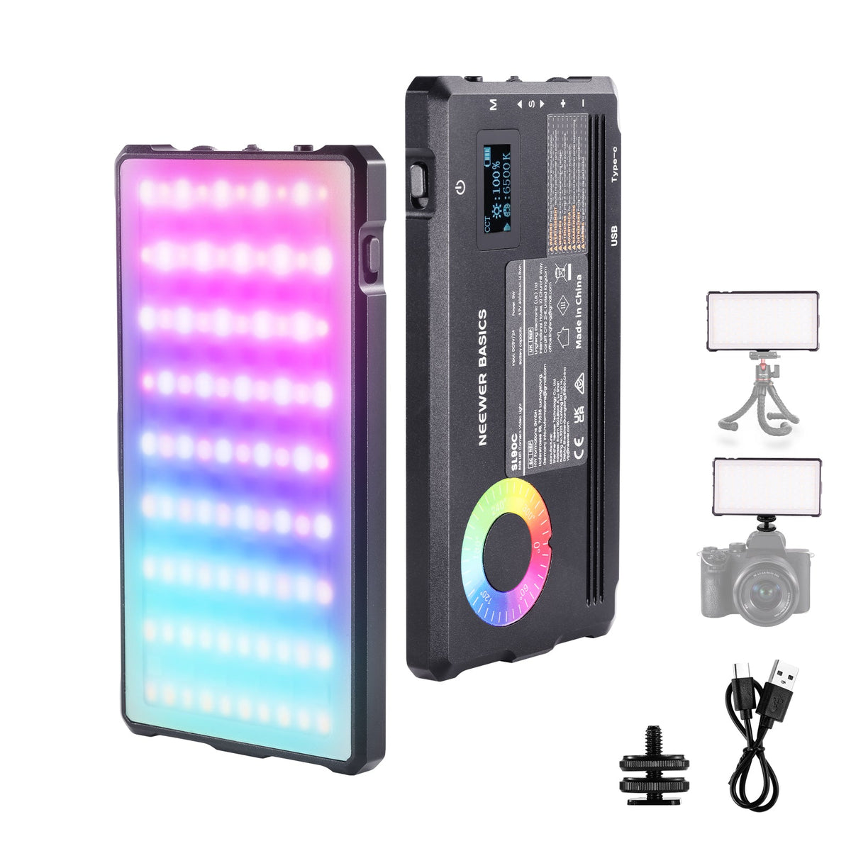 NEEWER SL90C Portable RGB Video Light | LED Camera Light