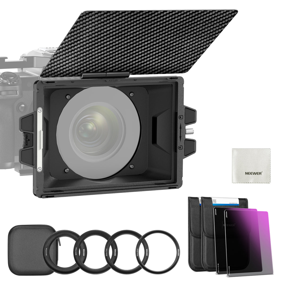 NEEWER PG009 Mini Matte Box Kit with Square Filters & Filter Tray ...