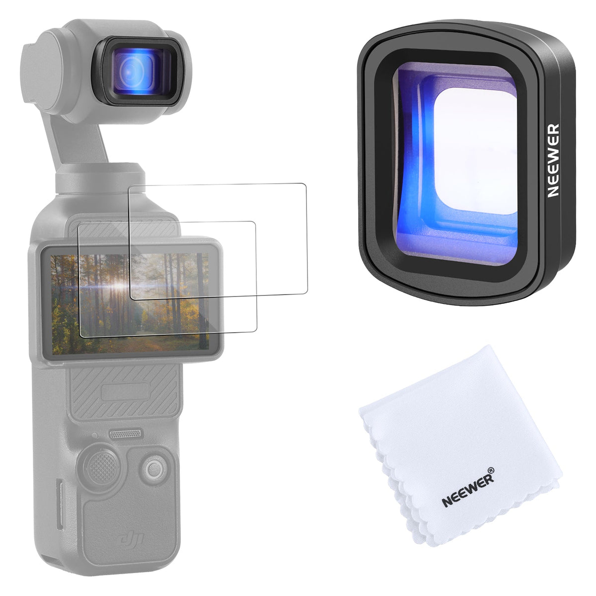 NEEWER FL-C56 1.2X Blue Anamorphic Lens For DJI Osmo Pocket 3 / Pocket ...
