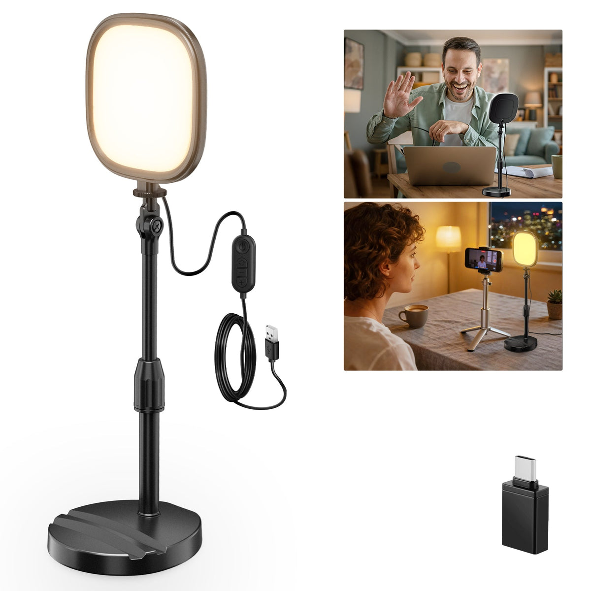 NEEWER NL10 5" Bi-Color Desk Light with Table Stand Kit