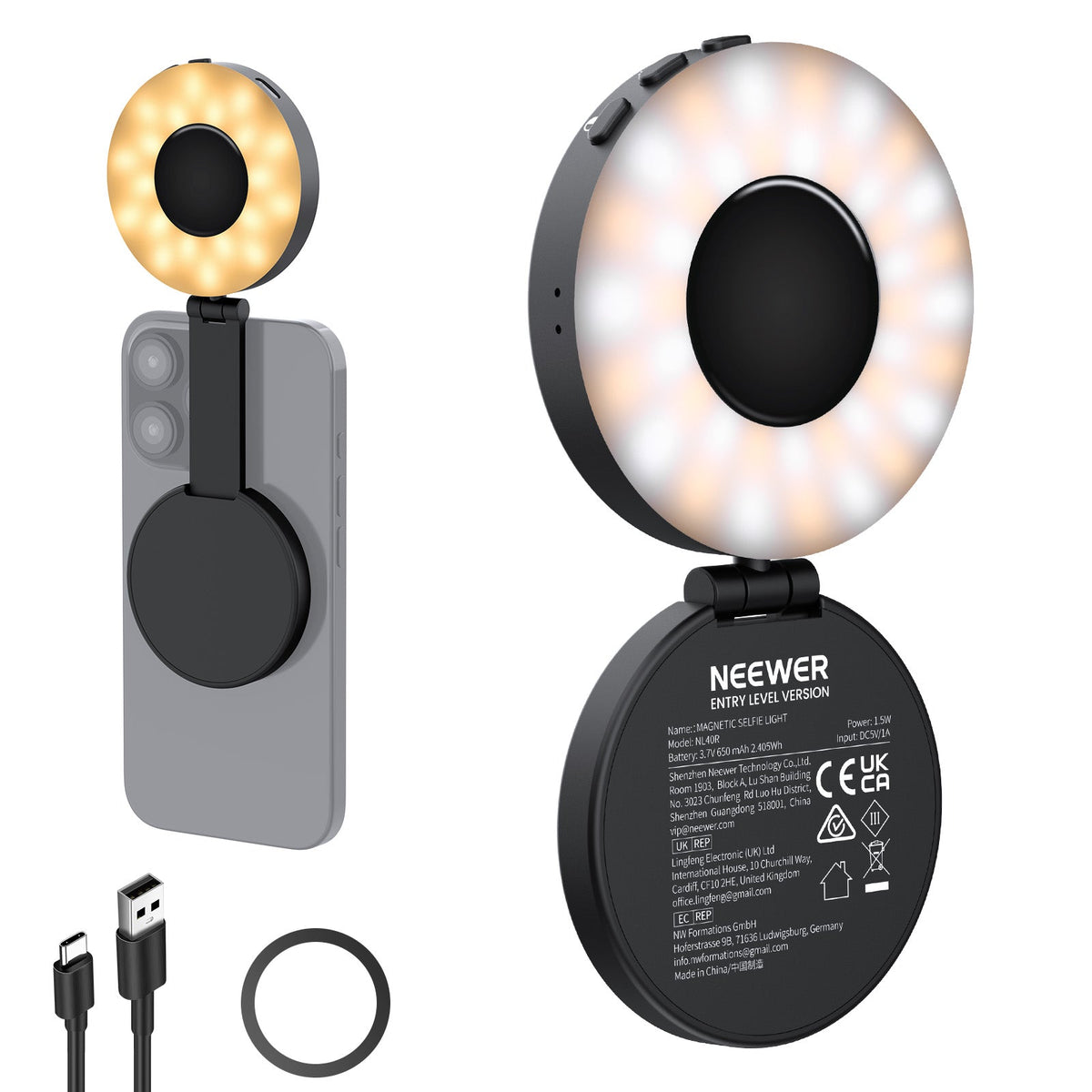 NEEWER NL40R Portable Selfie Light | Mini Ring Light – NEEWER.UK