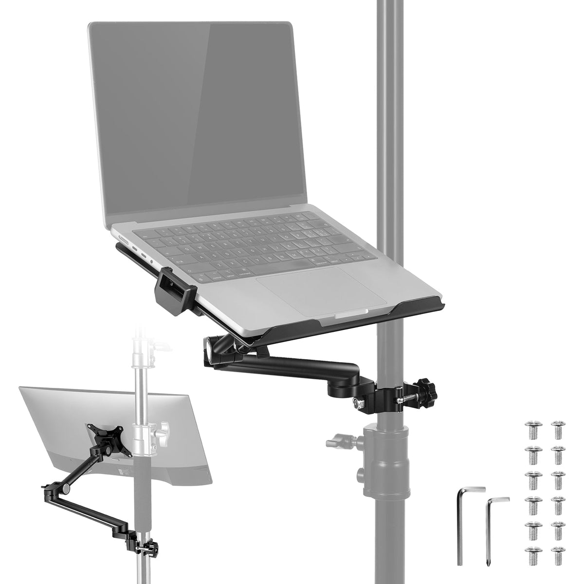 NEEWER DS013 Single Arm Desk Mount with VESA Plate & Laptop Tray ...