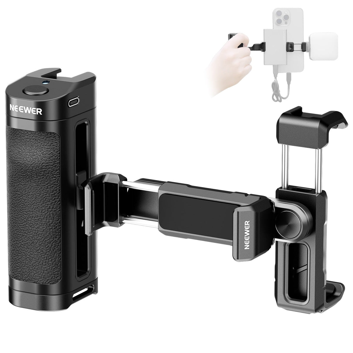 NEEWER PA028E Bluetooth Side Handle with Phone Holder & SSD Holder ...