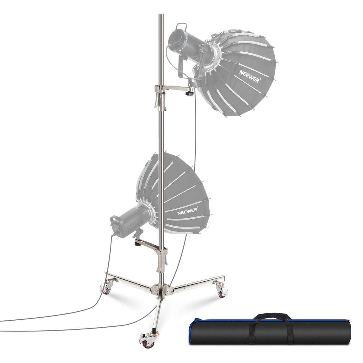 NEEWER ST198SS 6.5ft/198cm Stainless Steel Wheeled Stand - NEEWER ...