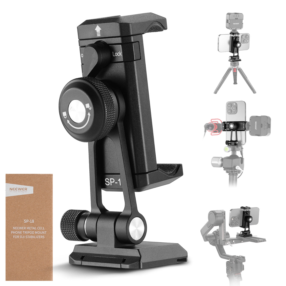 NEEWER SP-18 Phone Tripod Mount Adapter with Arca Type QR Base - NEEWER ...