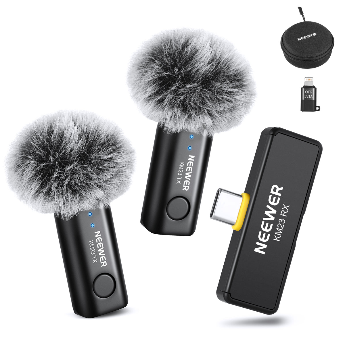 NEEWER KM23 Wireless Lavalier Microphone Kit for USB C - NEEWER
