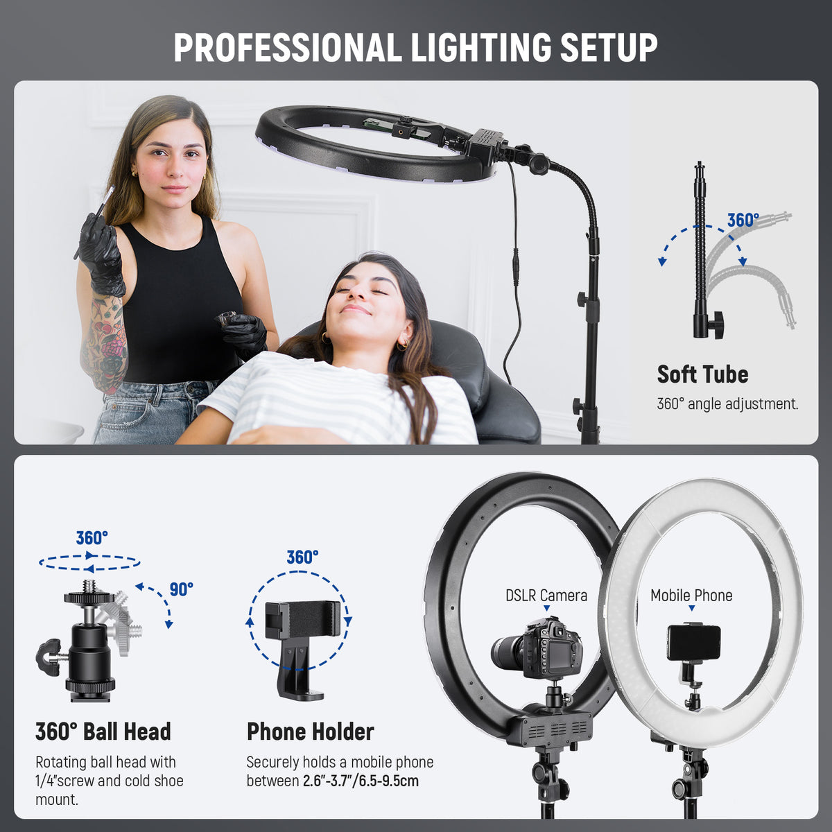 NEEWER RL-18 LED Ring Lights 18" Dimmable Light with Stand - NEEWER ...