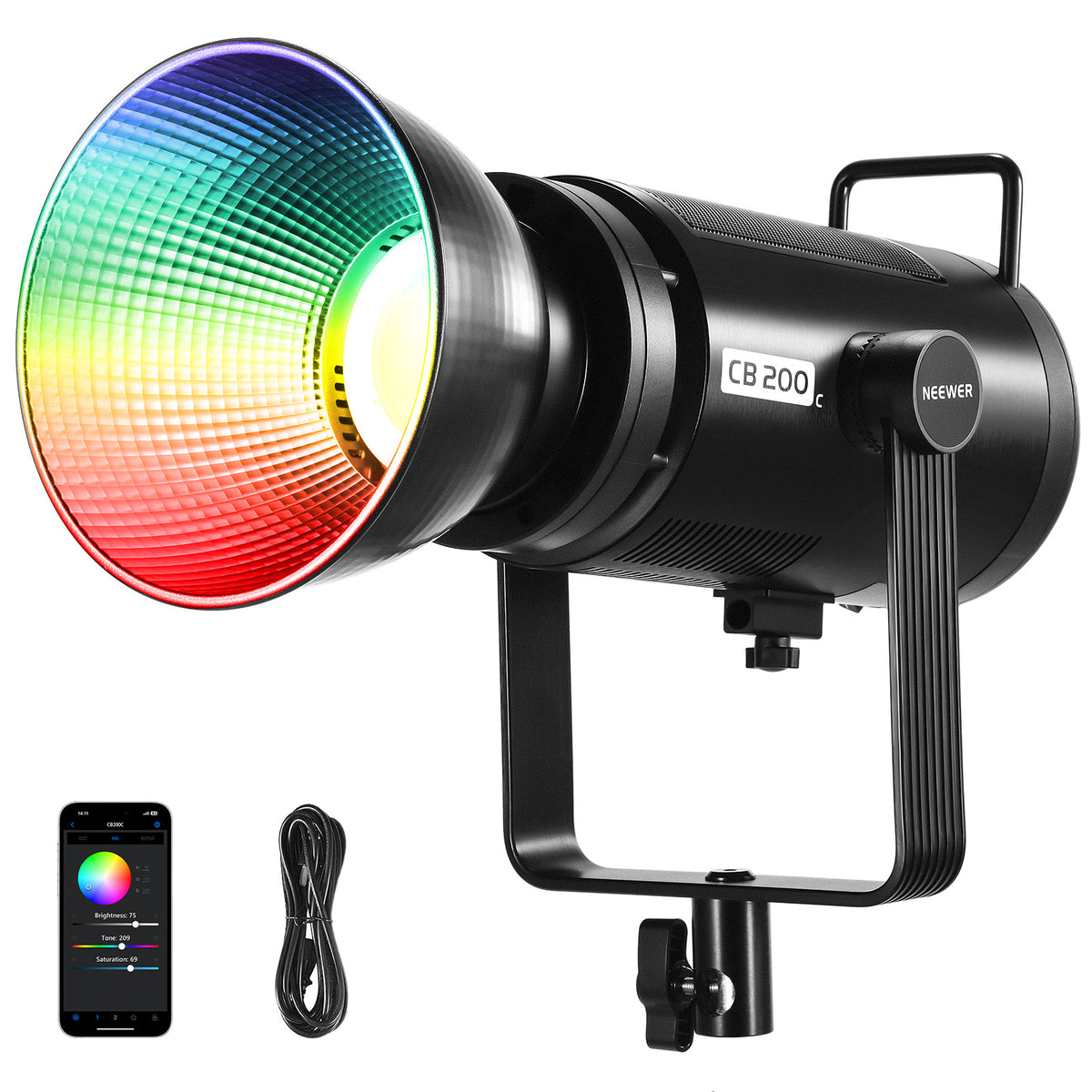 NEEWER CB200C 200W 23000lux/m RGB COB LED Video Light – NEEWER.UK