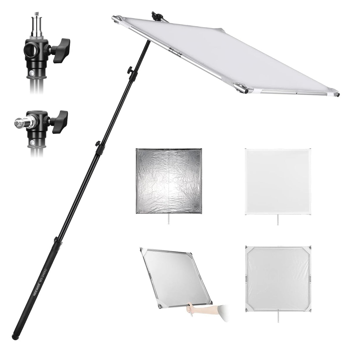 NEEWER SF7575F+MS-240AC Light Diffusion Panel Scrim Kit with Boom Pole