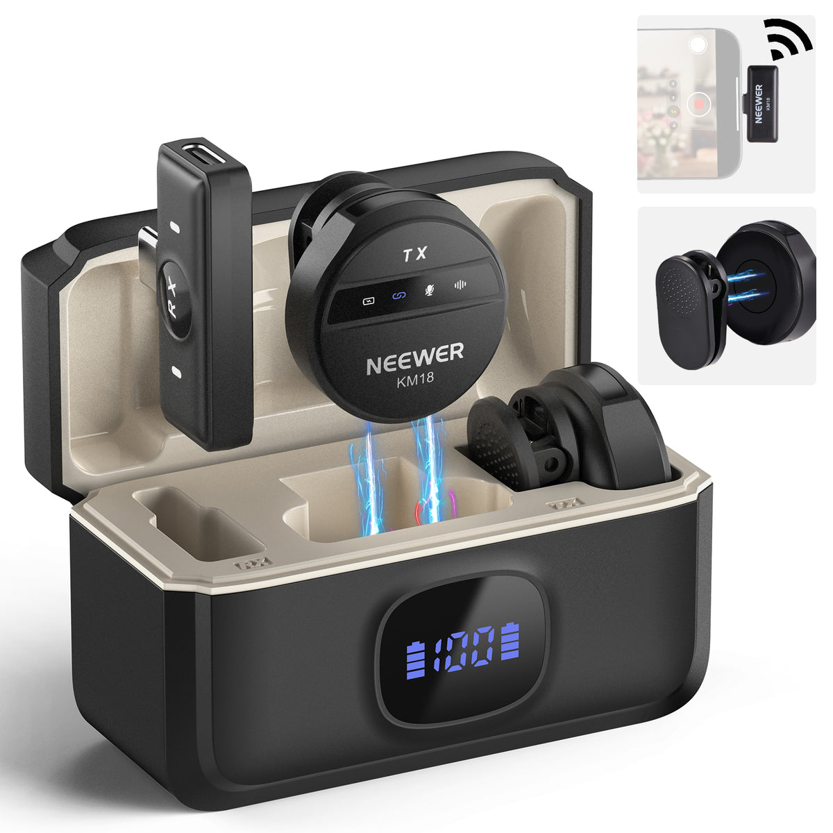 NEEWER KM18 Wireless Button Lavalier Microphone Kit for Type C – NEEWER.UK