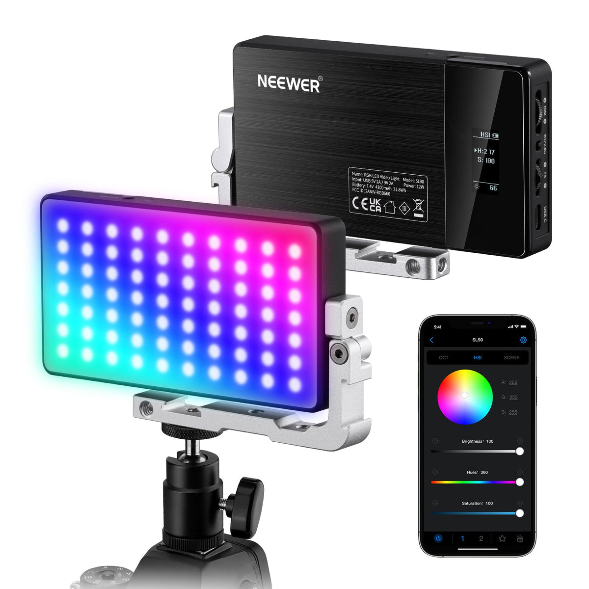 NEEWER SL90 Aluminum Alloy RGB Panel Video Light - NEEWER – NEEWER.UK