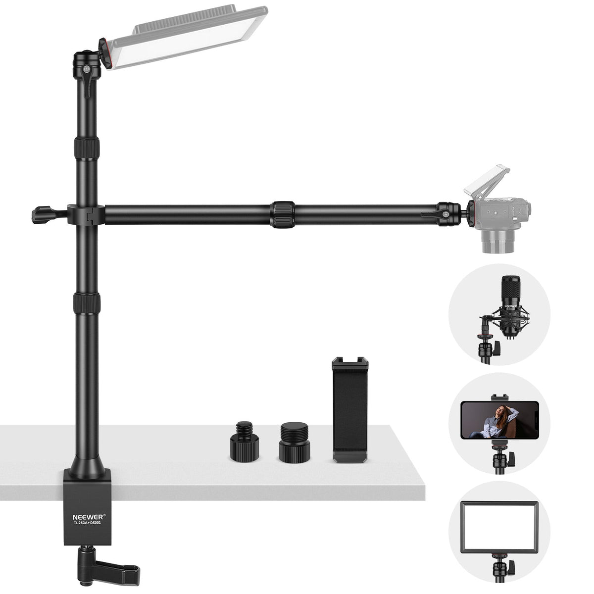 NEEWER TL253A+DS001 Tabletop Overhead Camera Mount Stand - NEEWER ...