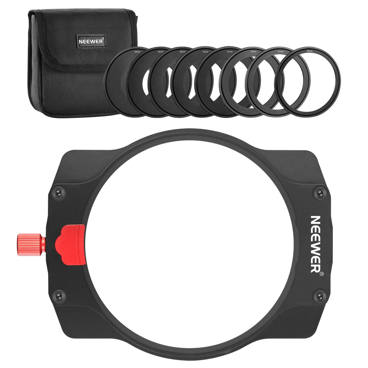 NEEWER Metal Square Filter Holder Kit with Adapter Rings - NEEWER