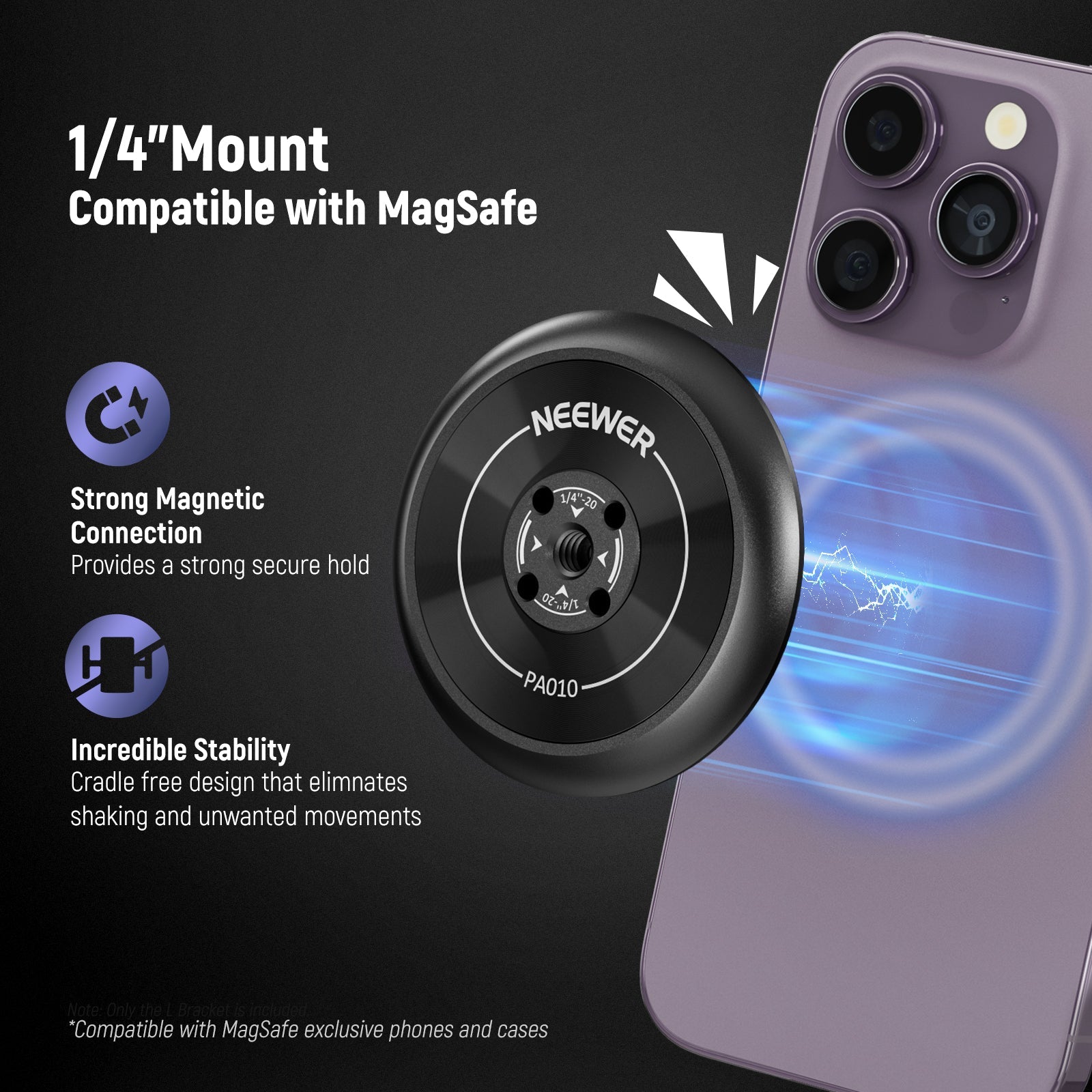 NEEWER PA010 Magnetic Phone Tripod Mount Adapter for iPhone MagSafe NEEWER NEEWER.UK