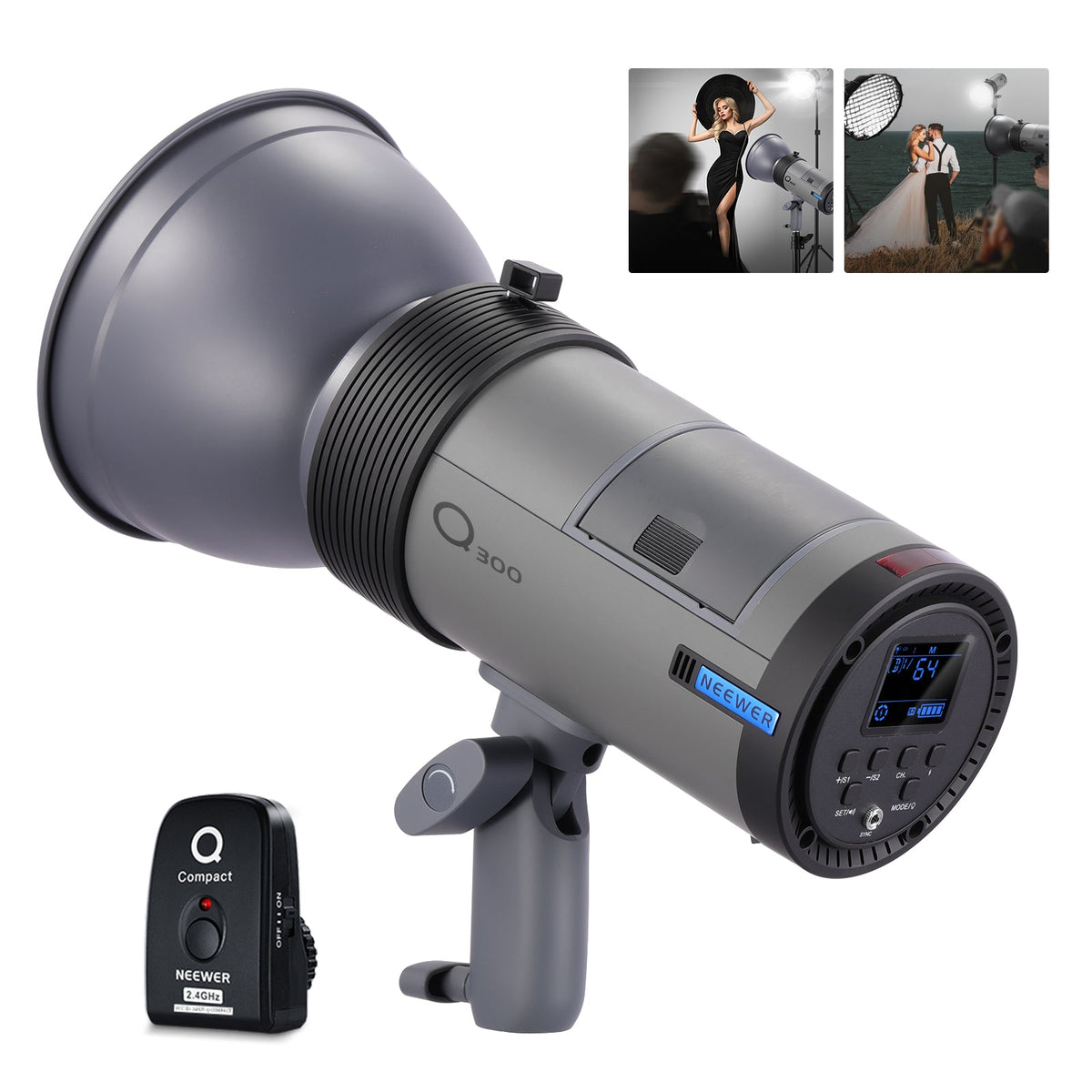 NEEWER Q300 300Ws GN60 2.4G Outdoor Strobe Flash with Trigger - NEEWER ...