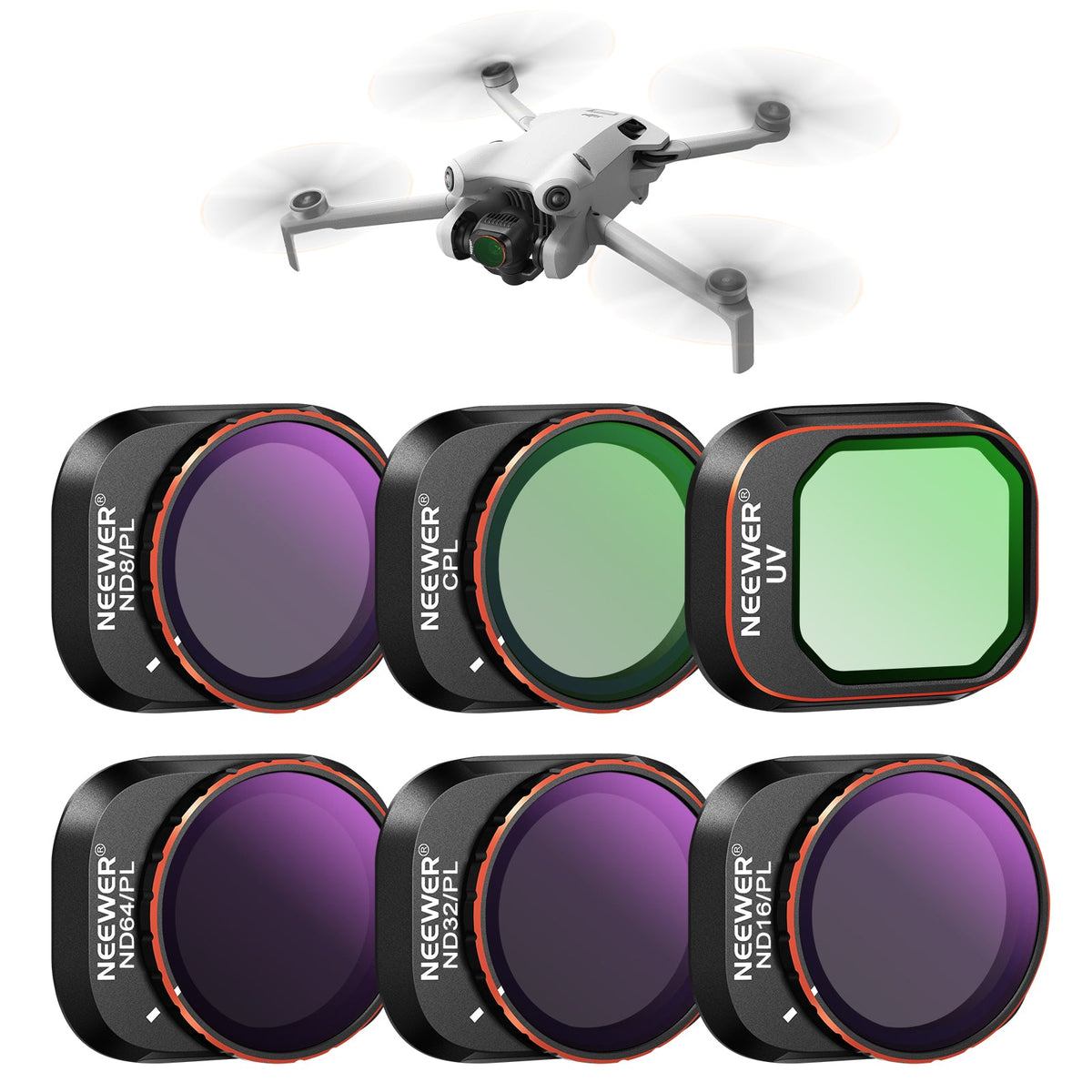NEEWER 6 Pack ND/PL Filters Set for Mini 4 Pro - NEEWER