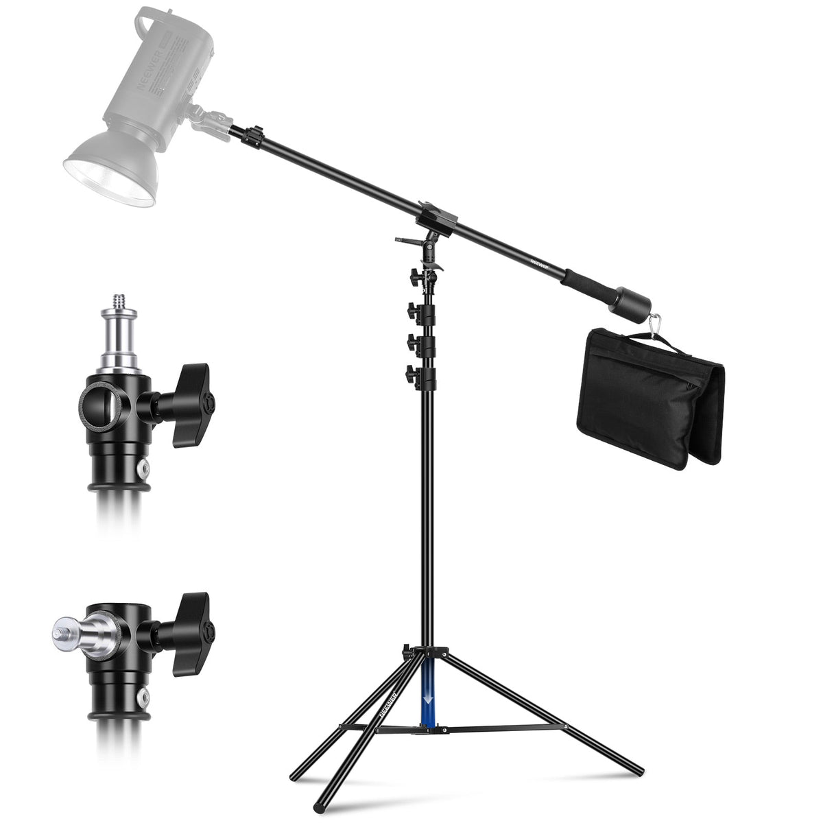 NEEWER 300cm Air Cushioned Light Stand With Boom Arm & Counterweight ...